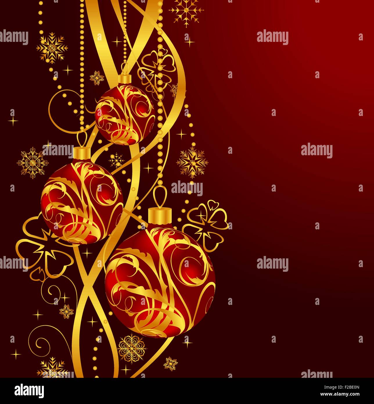 Red gold tinsel christmas Stock Vector Images - Alamy