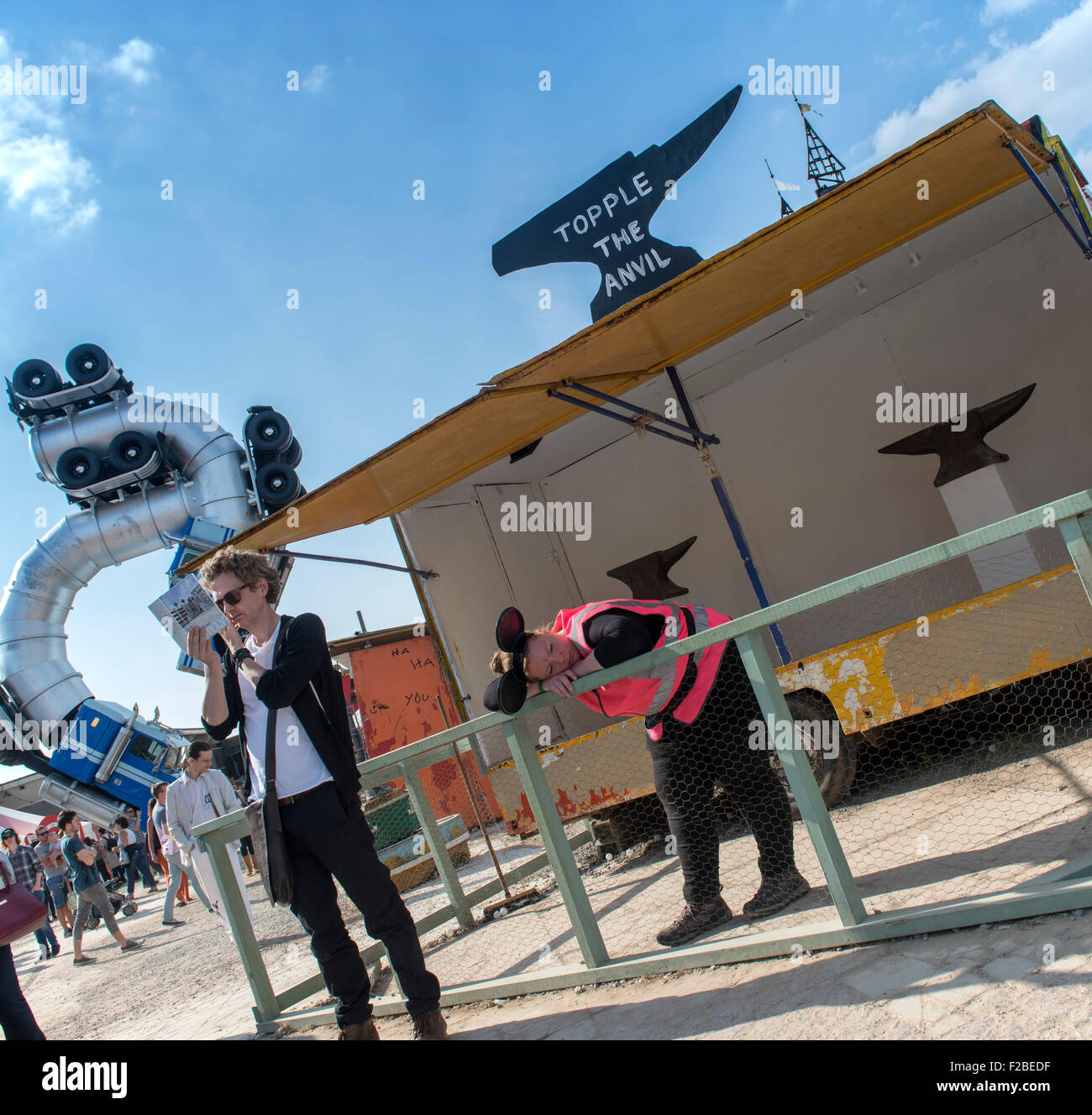 Banksy´s Dismaland Bemusement Park on the seafront in Weston-Super-Mare ...