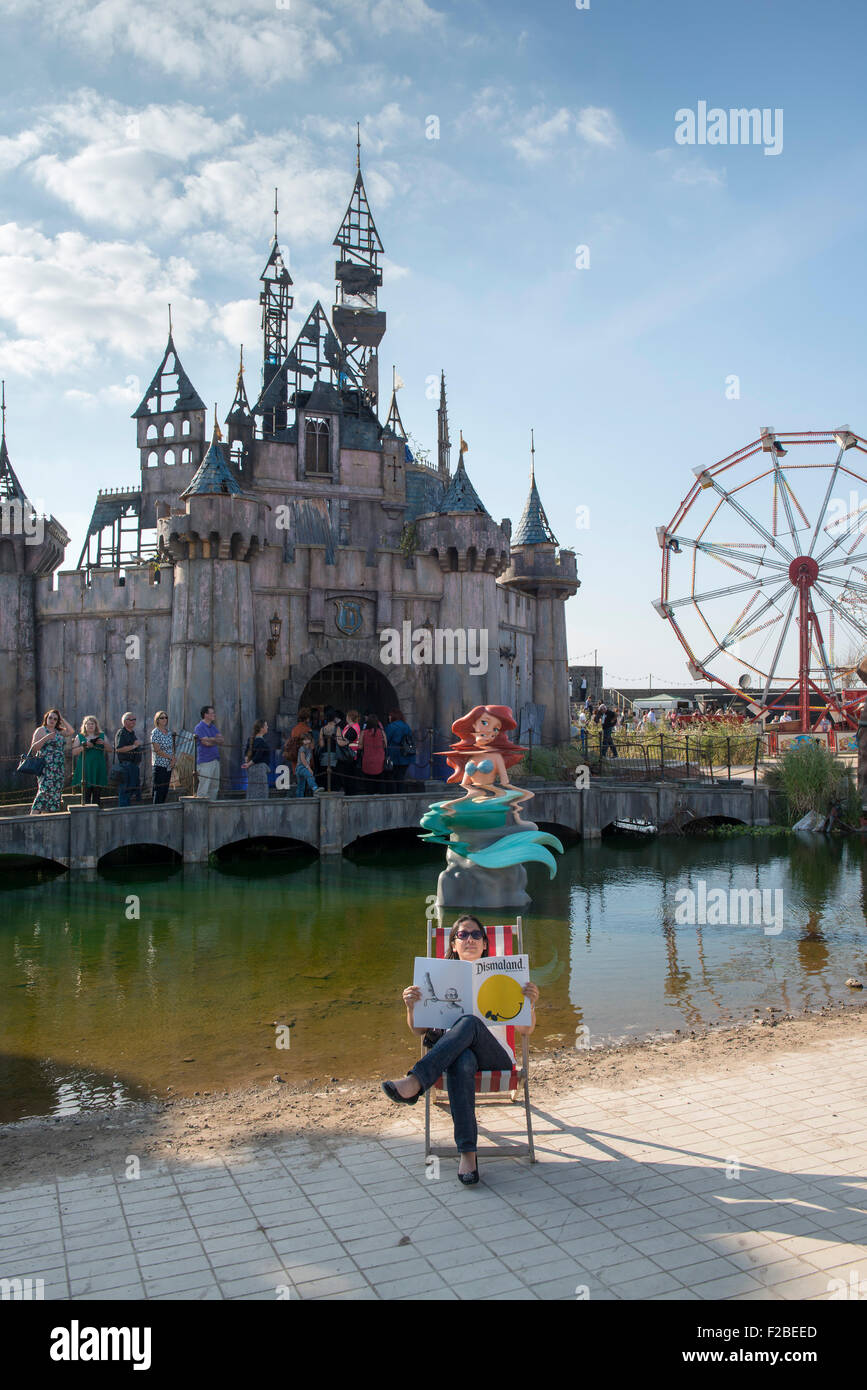 Banksy´s Dismaland Bemusement Park on the seafront in Weston-Super-Mare ...