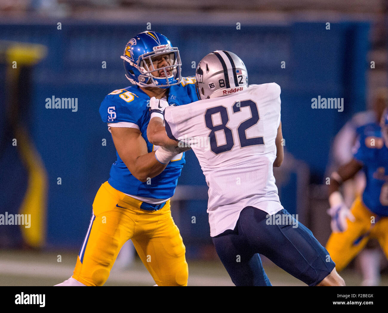 San Jose, CA. 3rd Sep, 2015. San Jose State Spartans linebacker (55 ...