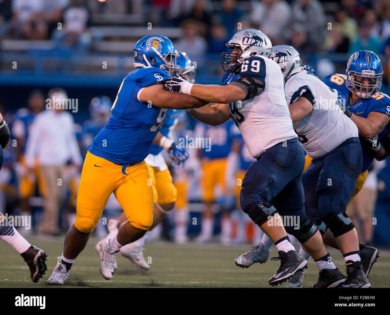 San Jose, CA. 3rd Sep, 2015. San Jose State Spartans defensive lineman ...