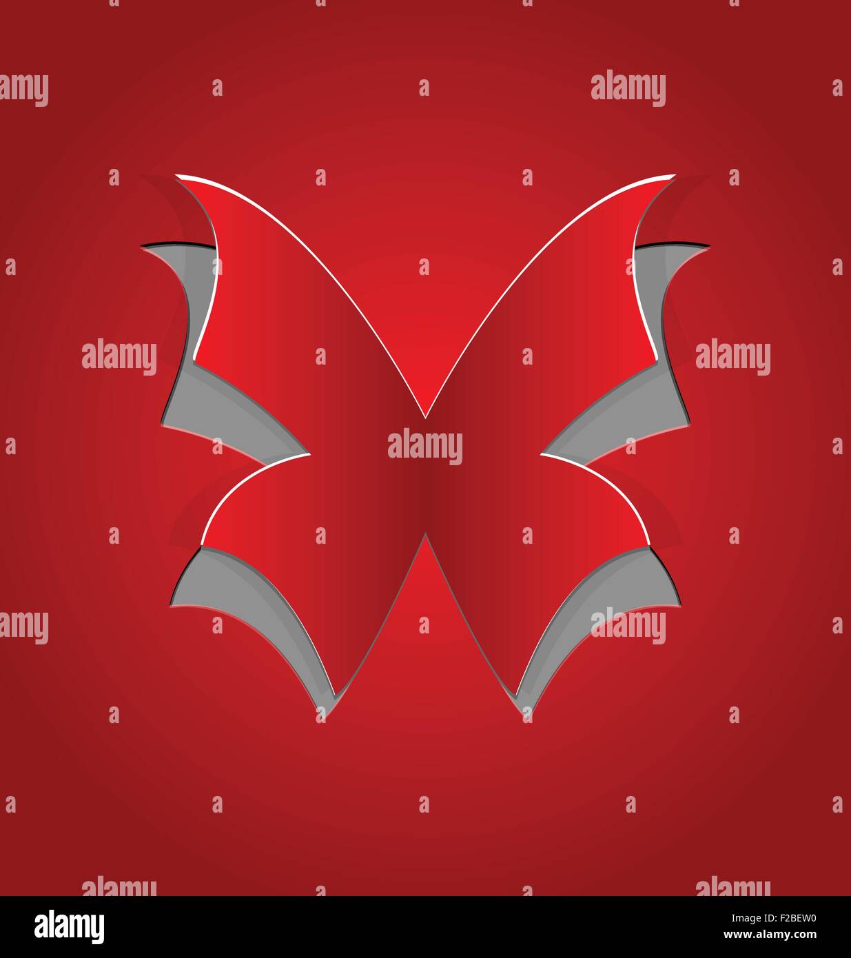 Cut out butterfly, red paper Stock Vector Image & Art - Alamy