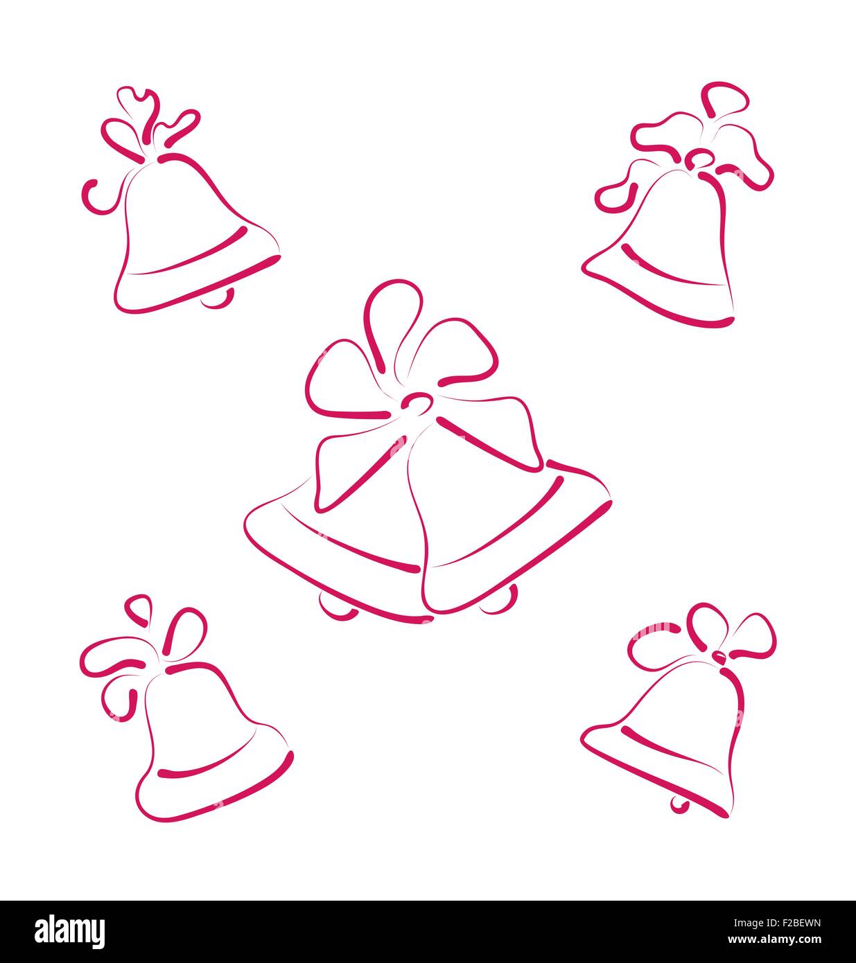 Sketch set Christmas bells isolated on white background Stock Vector ...