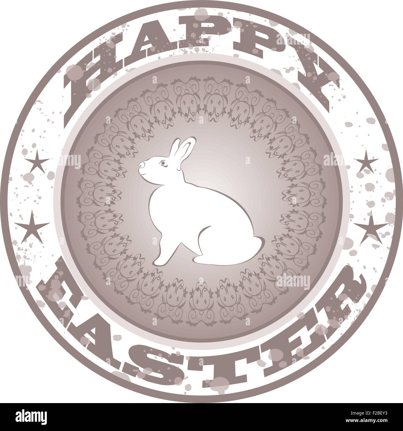 Easter grunge stamp with bunny Stock Vector Image & Art - Alamy