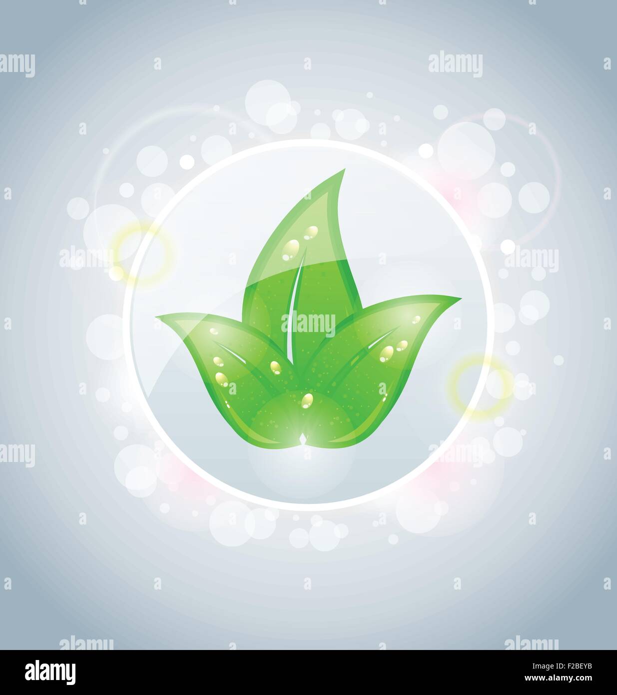 Ecology bubble with green leaves Stock Vector Image & Art - Alamy