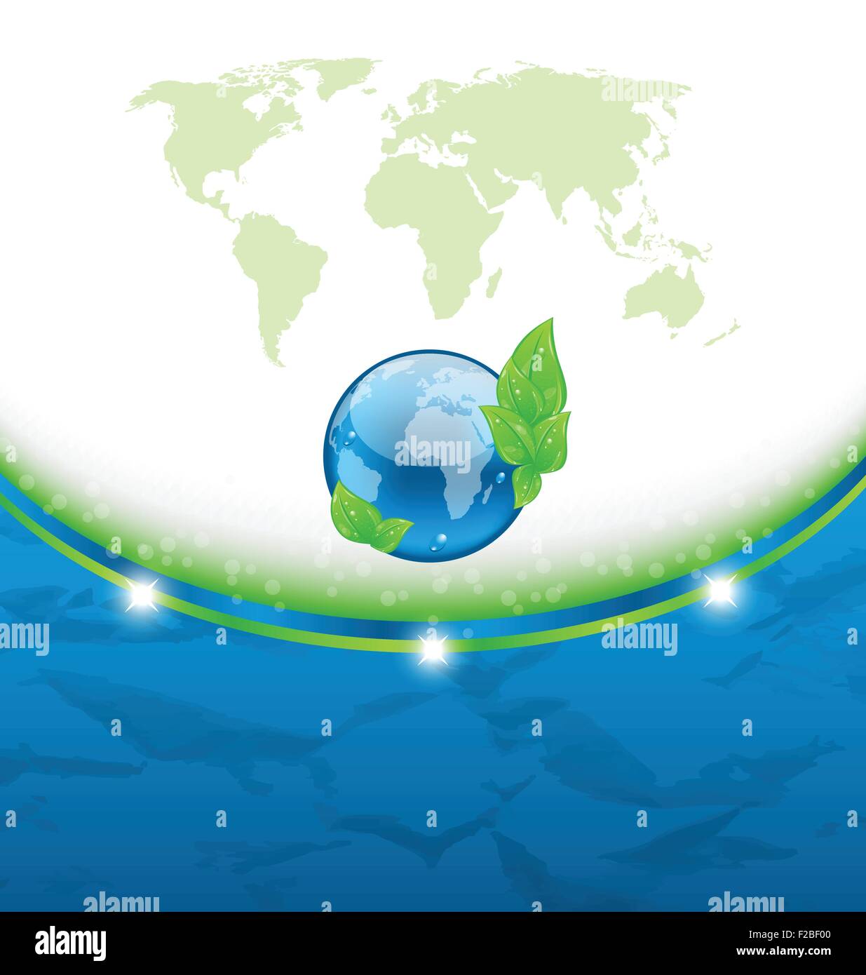 Eco background with earth map and environment symbol Stock Vector Image ...