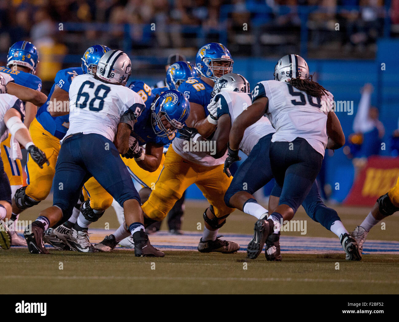 San Jose, CA. 3rd Sep, 2015. San Jose State Spartans offensive guard ...