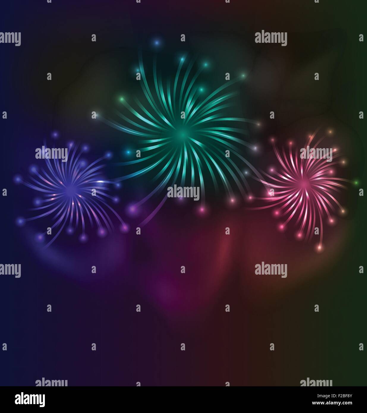 Colorful fireworks background with place for text Stock Vector Image ...