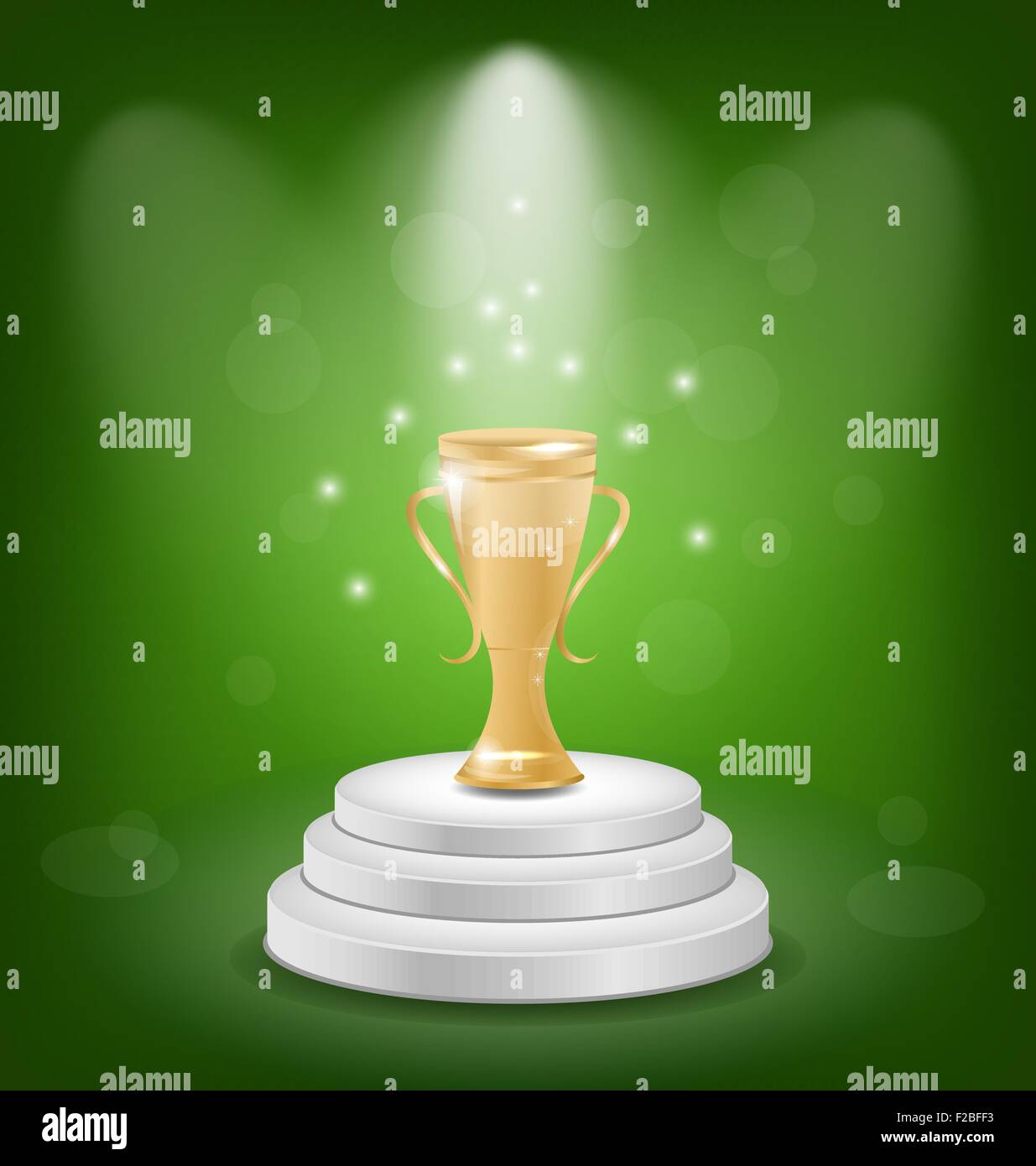 Trophy cup in podium Stock Vector Images - Alamy