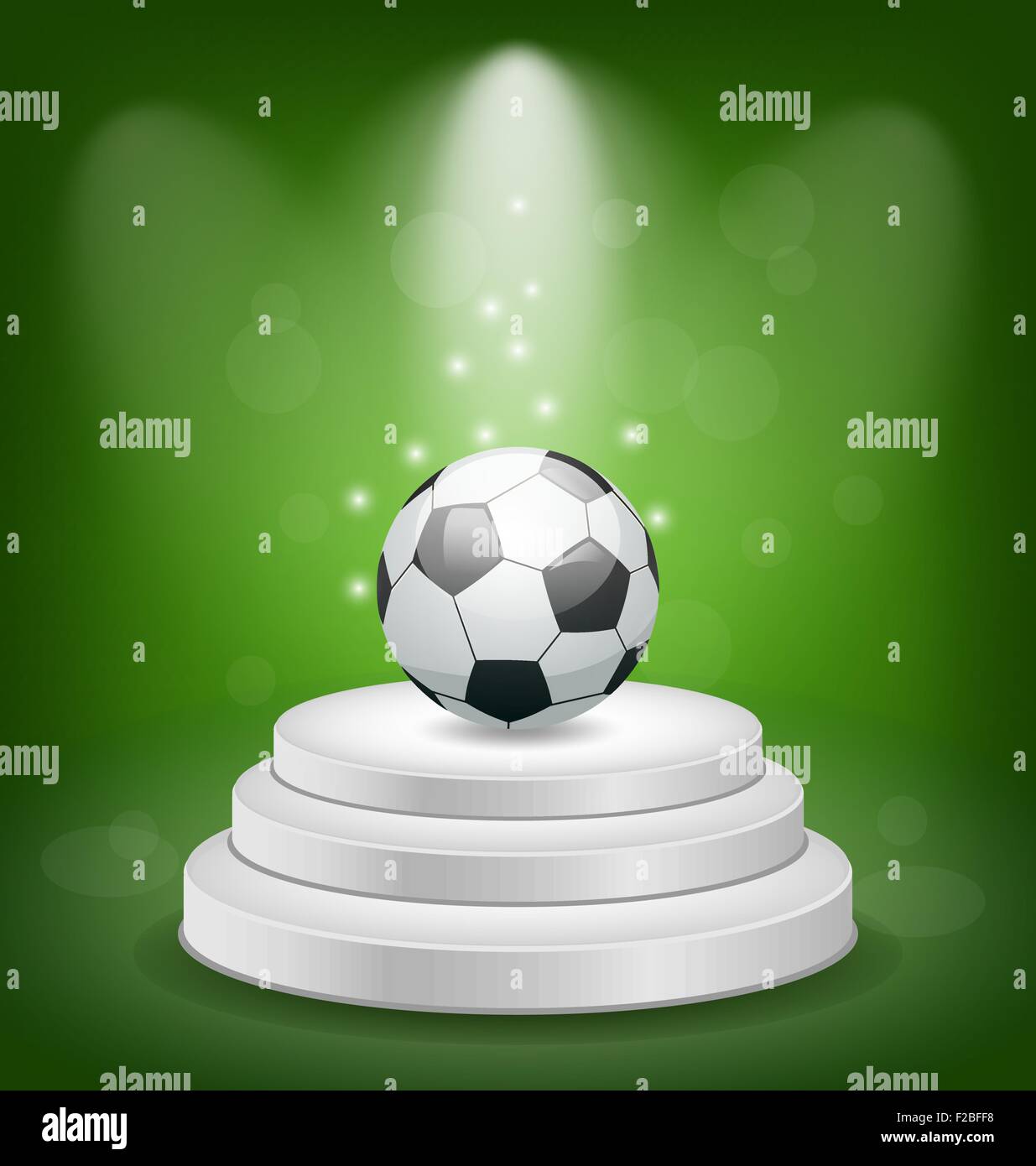 Football ball on white podium with light Stock Vector Image & Art - Alamy