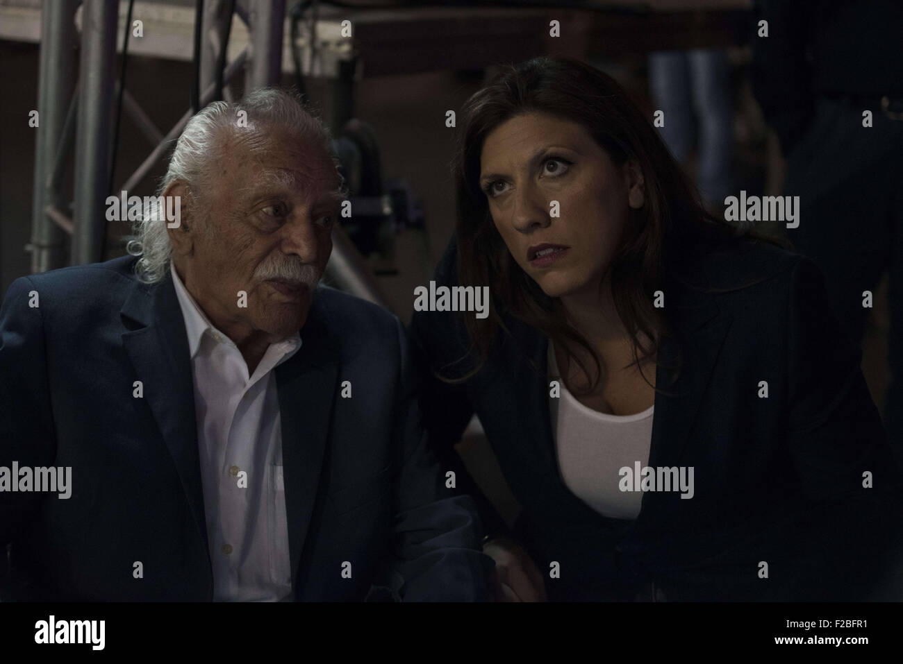 Athens, Greece. 15th Sep, 2015. MANOLIS GLEZOS(L), WW2 resistance ...