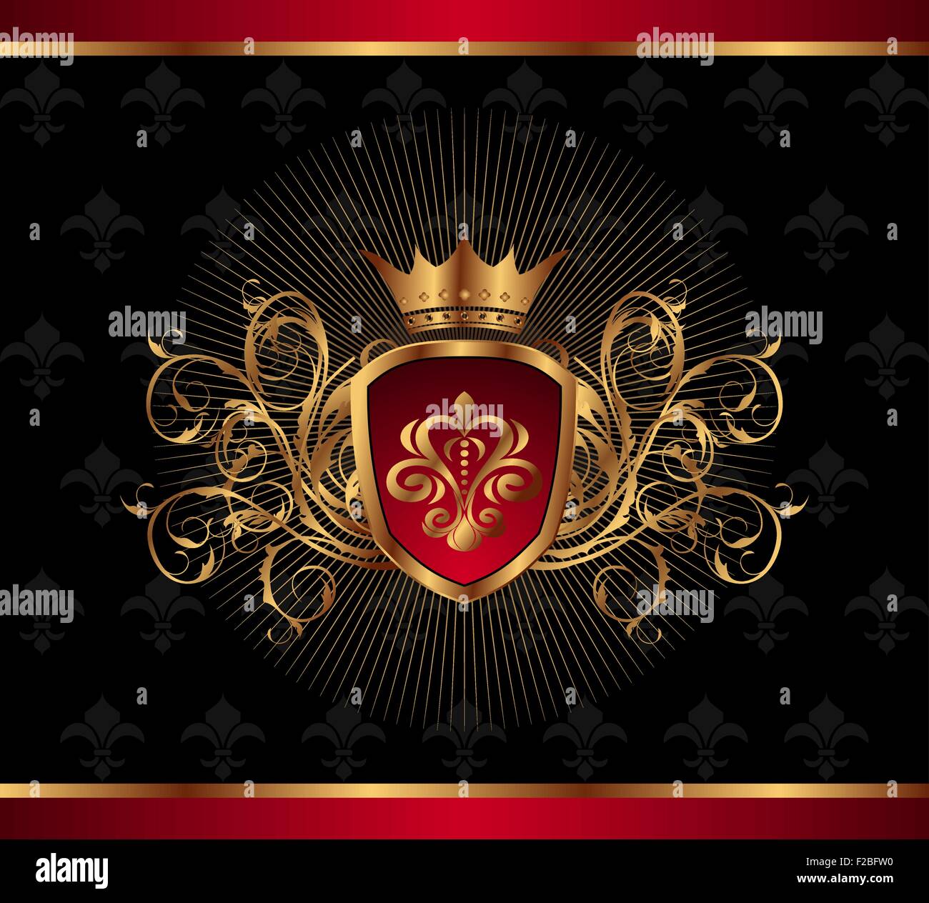 golden ornate frame with crown Stock Vector Image & Art - Alamy