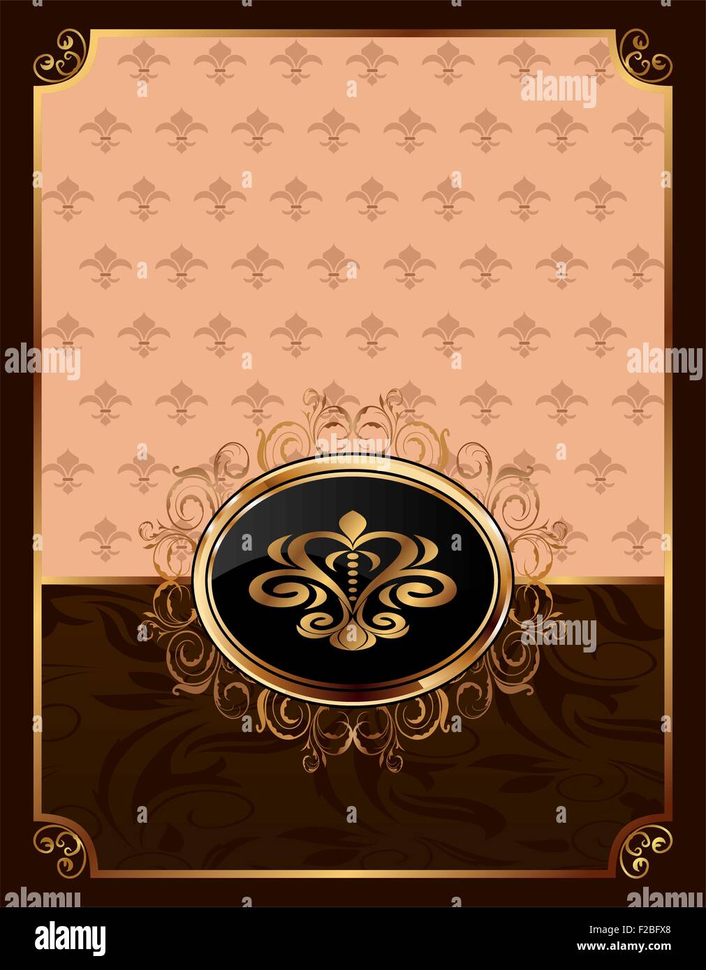 golden ornate frame with emblem Stock Vector Image & Art - Alamy