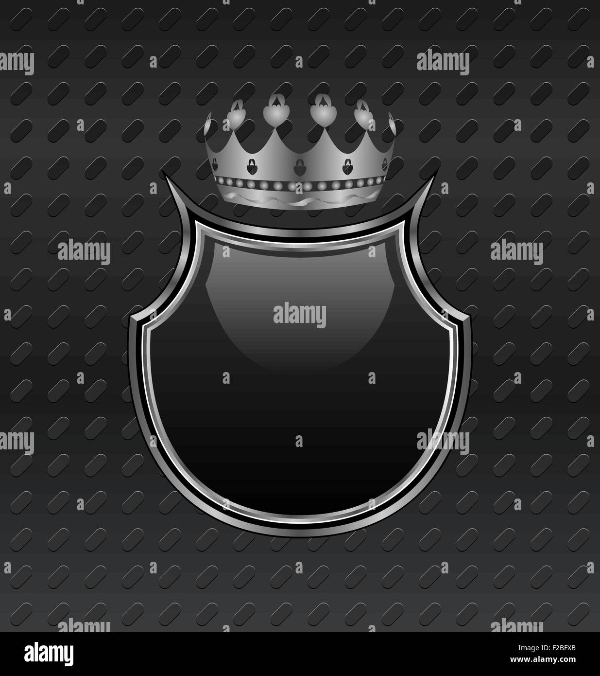 heraldic shield and crown on metallic background Stock Vector Image ...