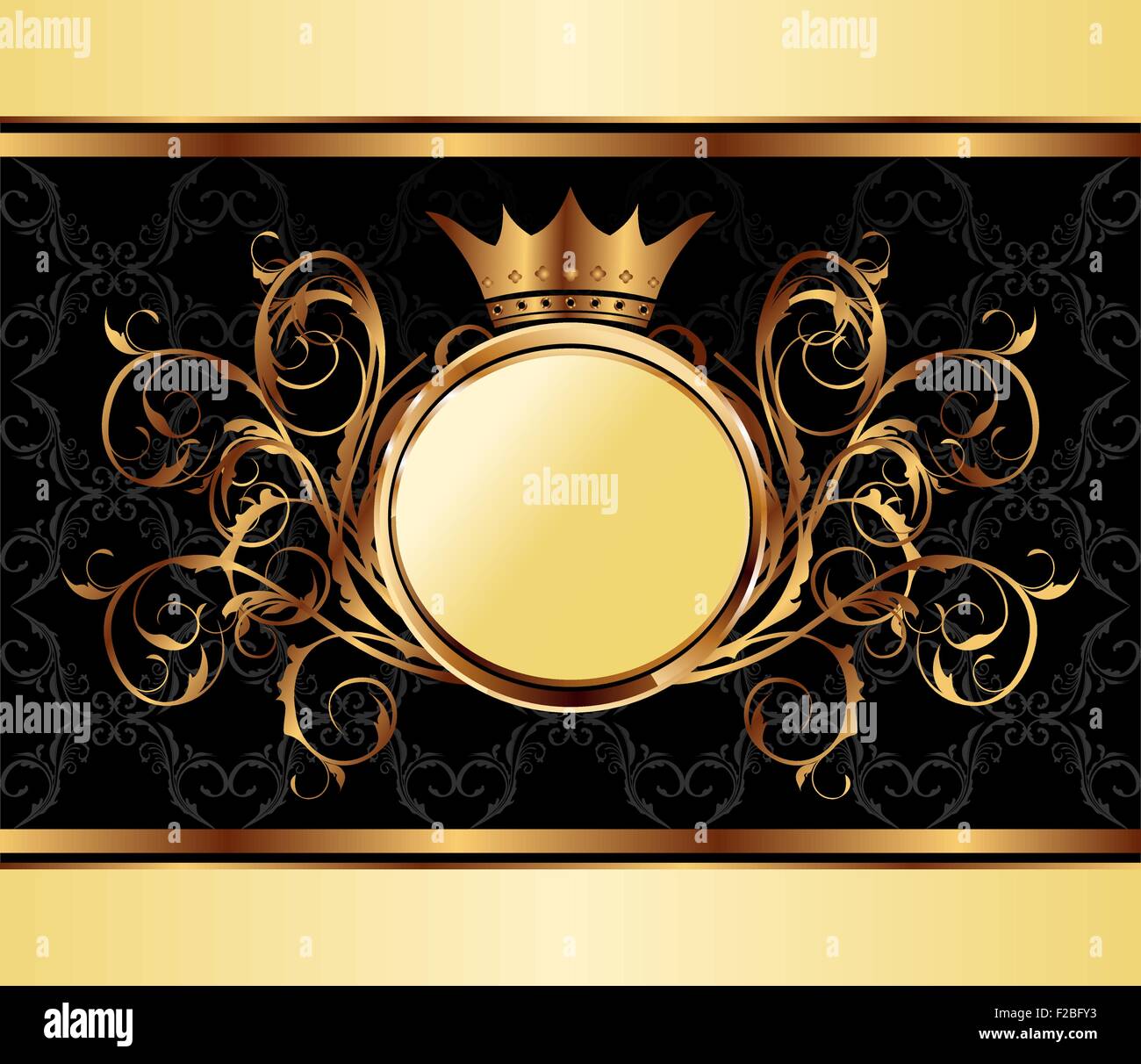 gold invitation frame or packing for elegant design Stock Vector Image ...