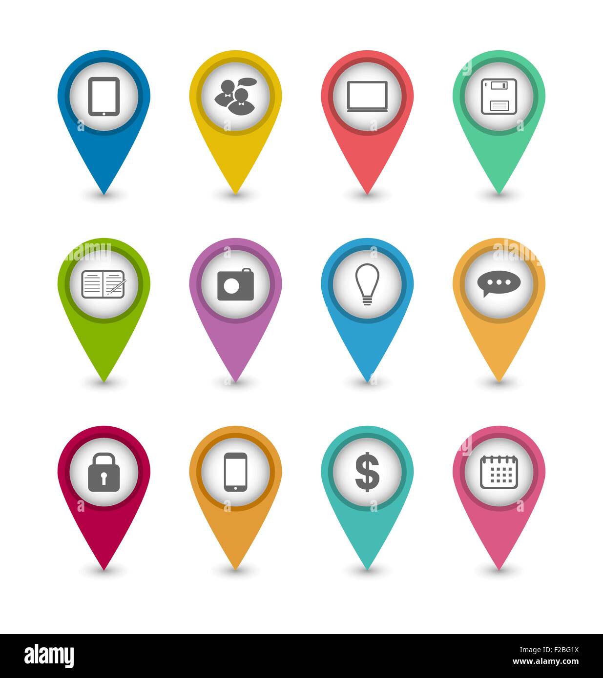 Group business pictogram icons for design your website Stock Vector ...