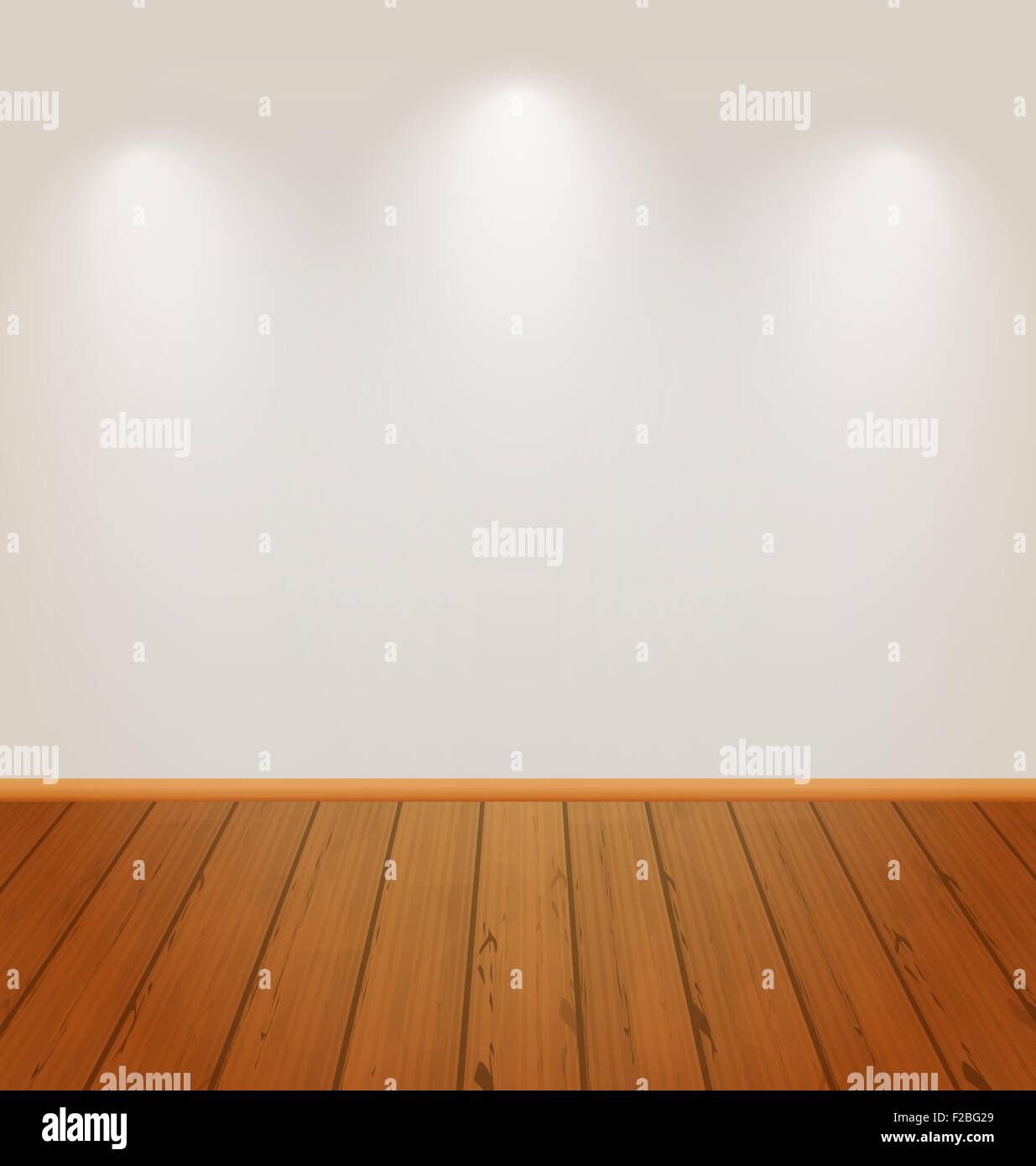 Empty wall with light and wooden floor Stock Vector Image & Art - Alamy