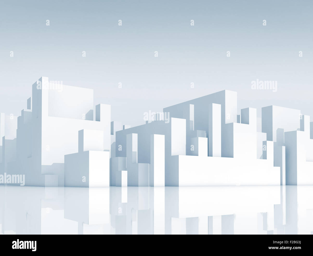 Abstract white schematic 3d cityscape with light blue shadows Stock ...
