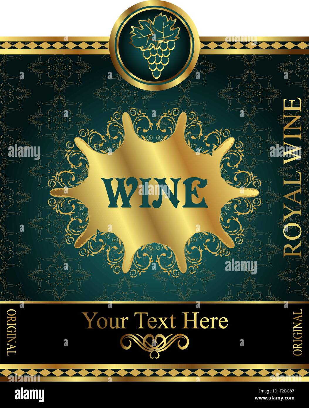 golden label for packing wine Stock Vector Image & Art - Alamy