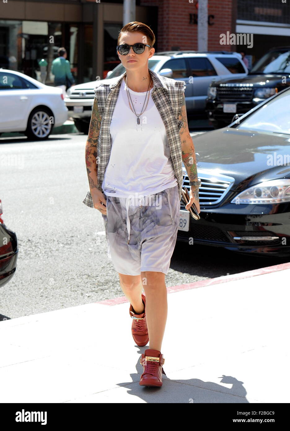 Orange Is The New Black star Ruby Rose heads to a medical building in Beverly Hills wearing ...