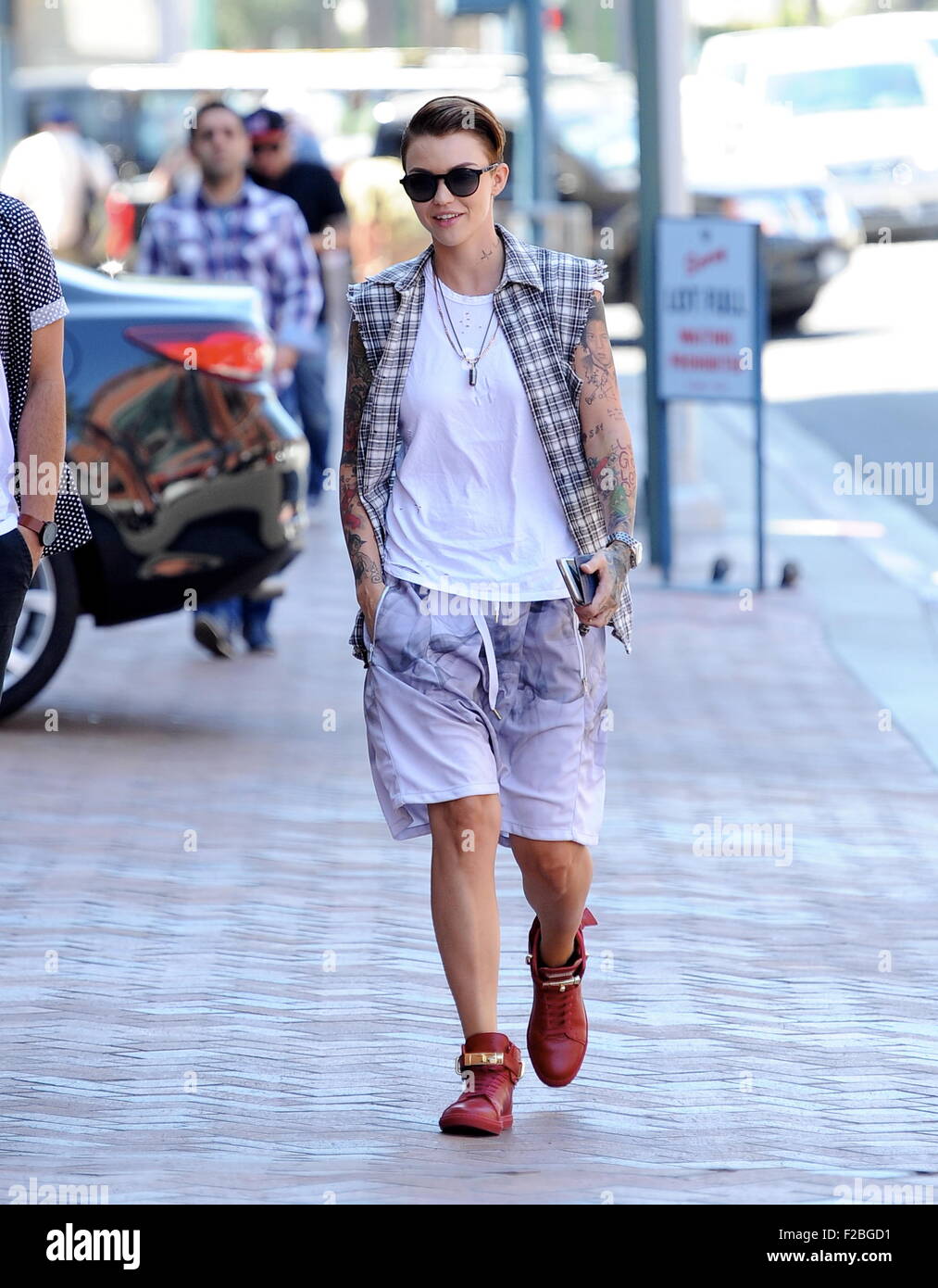 Orange Is The New Black star Ruby Rose heads to a medical building in Beverly Hills wearing ...