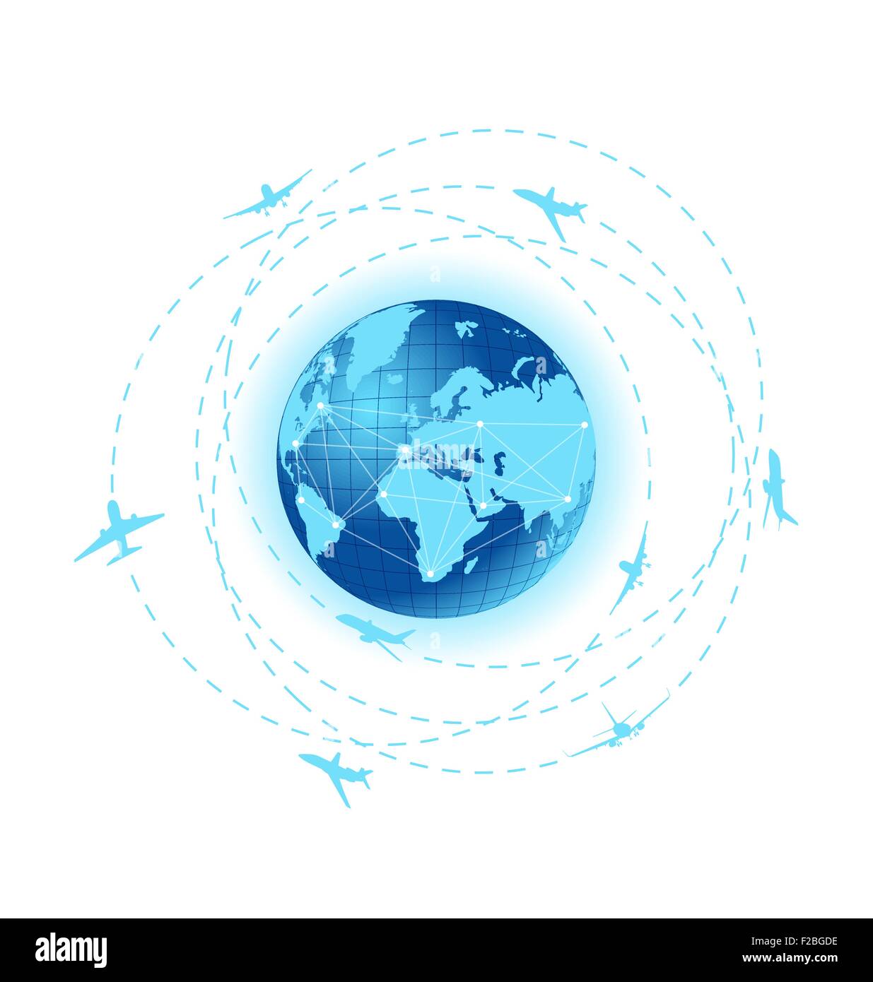 Airplane lines with planet Earth Stock Vector Image & Art - Alamy
