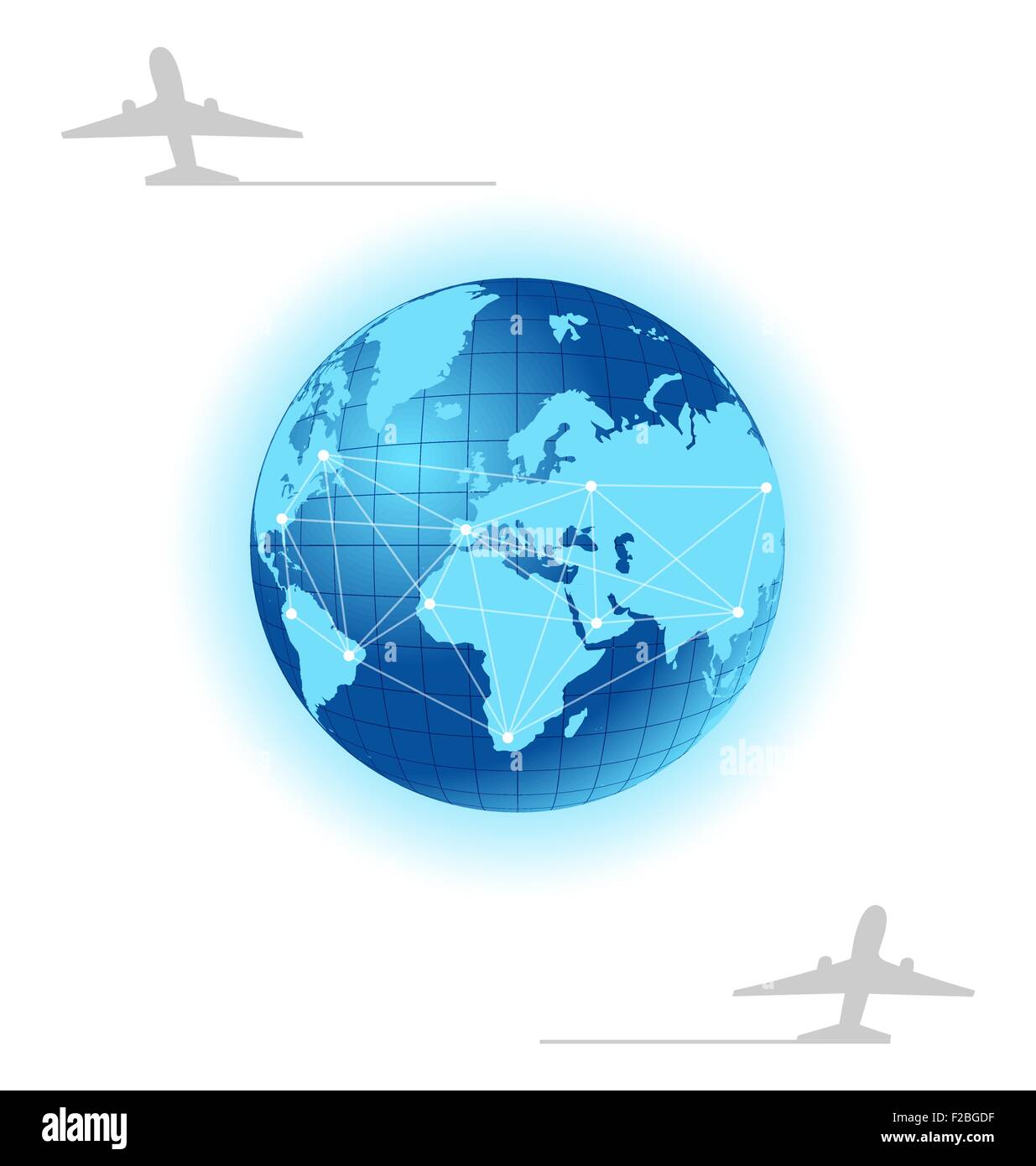 Planet with label plane for design travel brochure Stock Vector Image ...