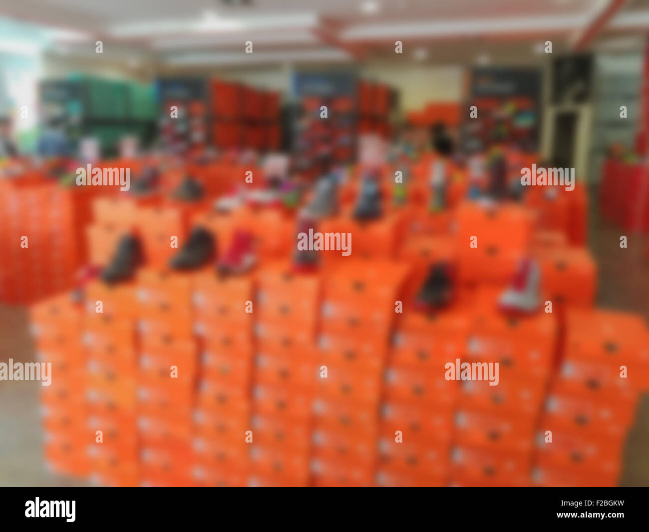 De focused/Blurred image of a shoe store Stock Photo - Alamy