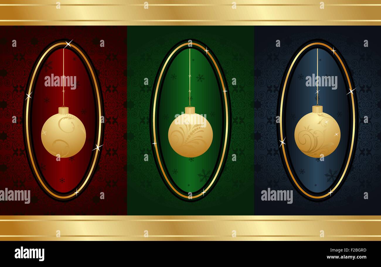 Blue gold christmas balls Stock Vector Images - Alamy