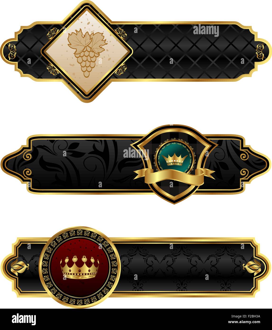Black gold decorative frames hi-res stock photography and images - Alamy