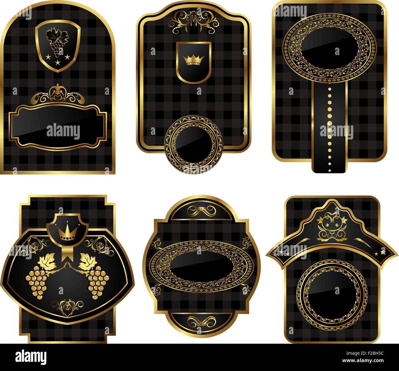set black-gold decorative frames Stock Vector Image & Art - Alamy