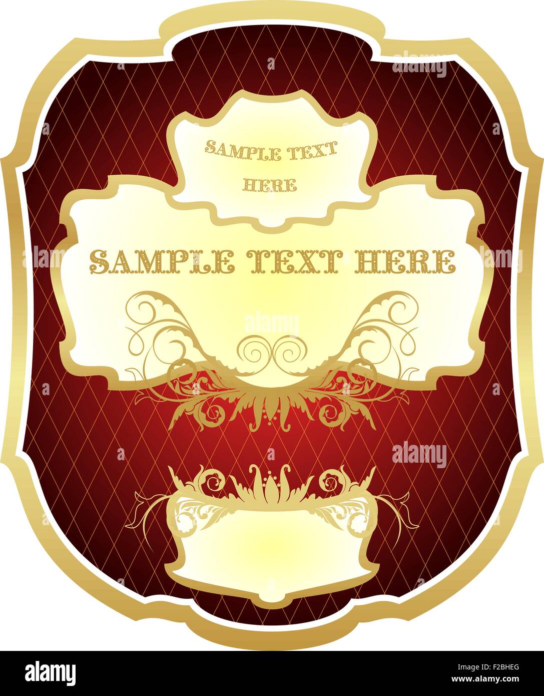 Illustration luxurious gold-framed labels - vector Stock Vector Image ...