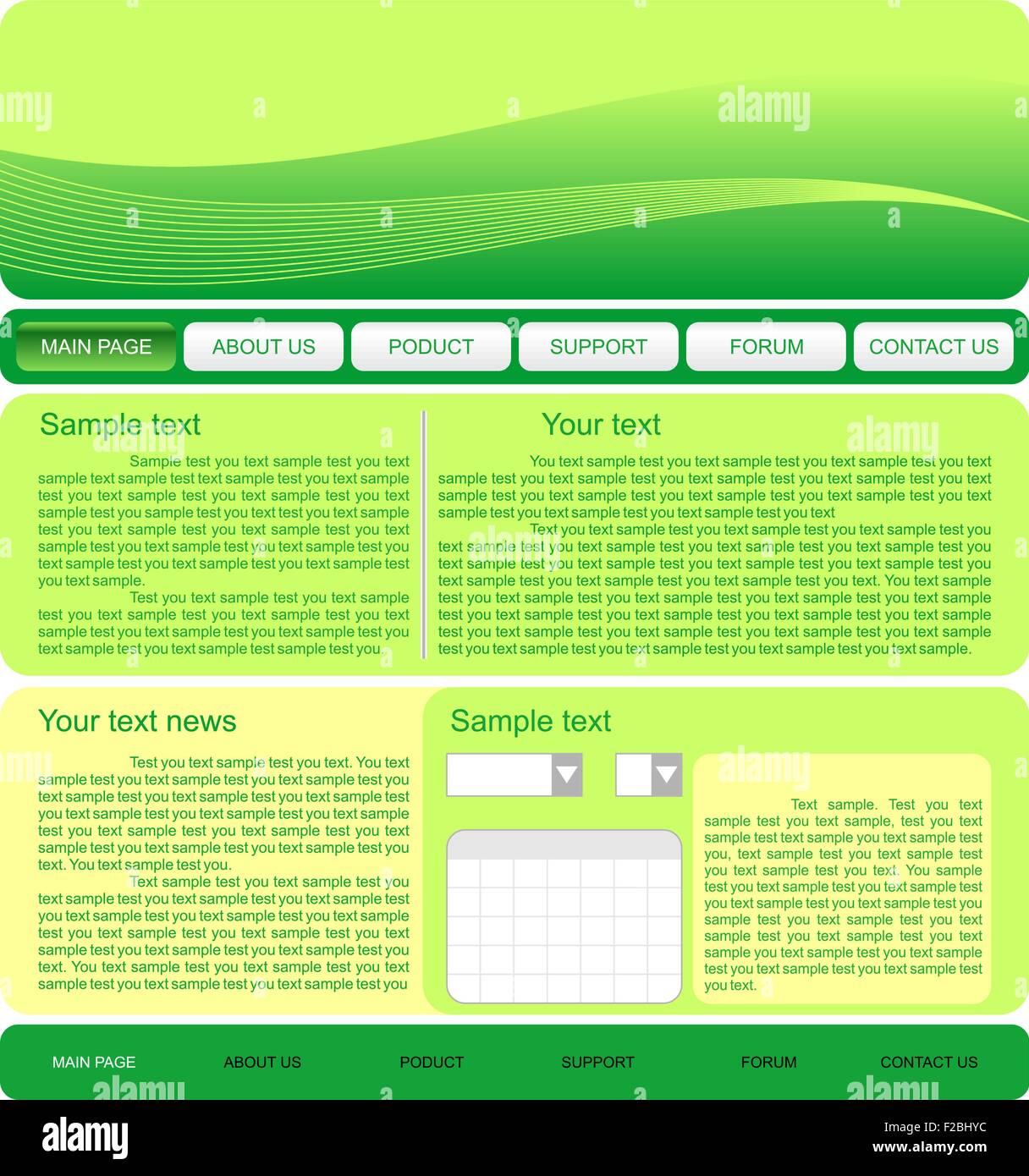 Illustration of web site green template Stock Vector Image & Art - Alamy