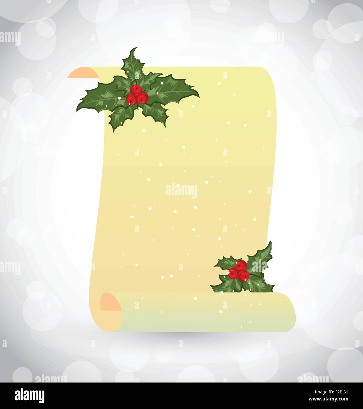 Paper scroll with Christmas holly Stock Vector Image & Art - Alamy