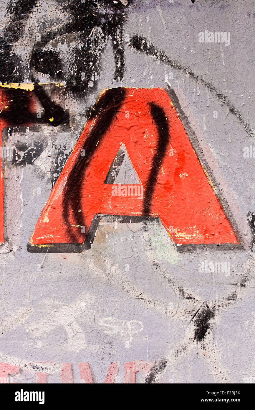 Letter A painted on the wall Stock Photo - Alamy