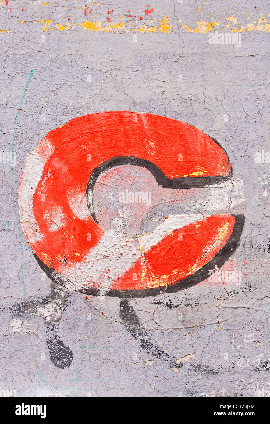 Letter C painted on the wall Stock Photo - Alamy