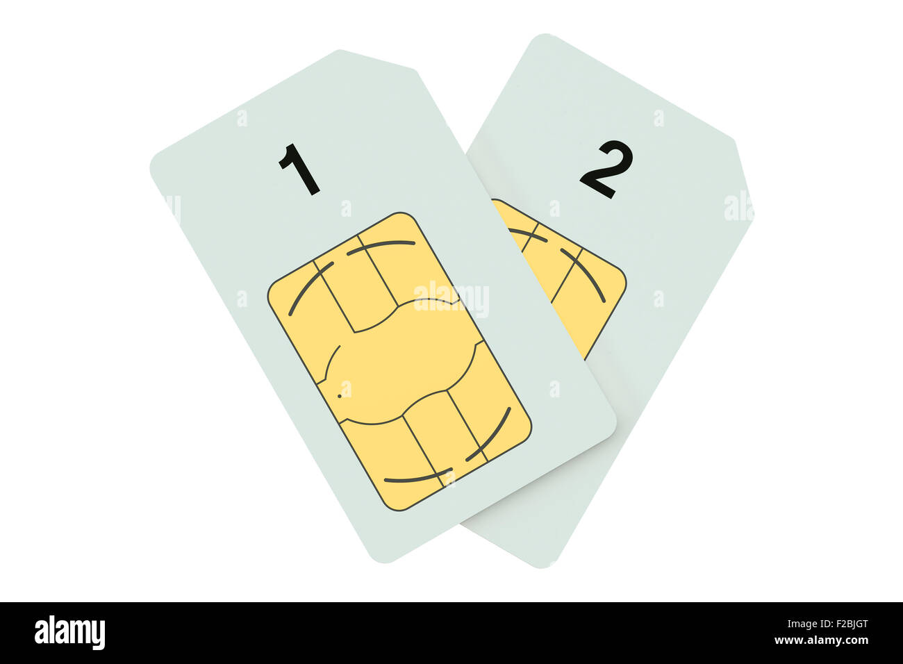 two sim cards isolated on white background Stock Photo - Alamy