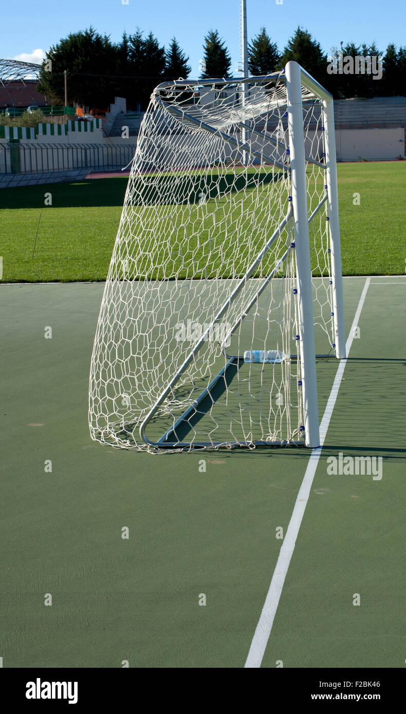 Photo of football pitch on grass field Stock Photo - Alamy