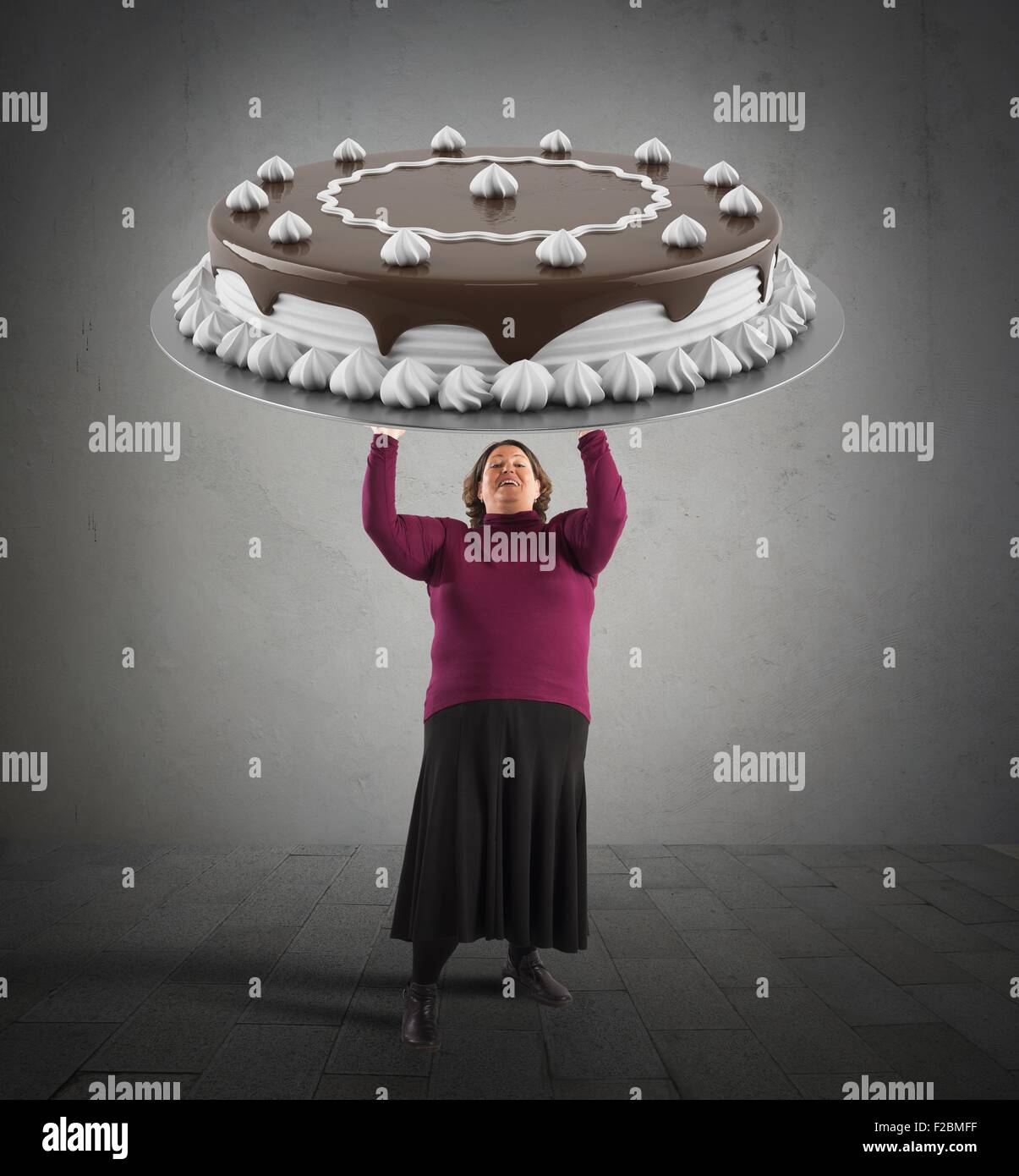 Big chocolate cake Stock Photo - Alamy
