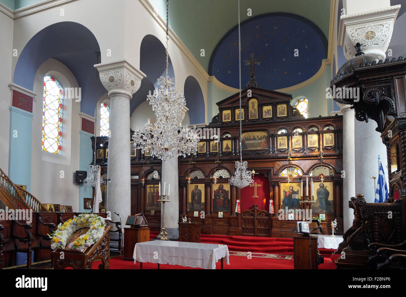 Interior Of The Greek Orthodox Church Of St. Nicholas,Liverpool Stock ...
