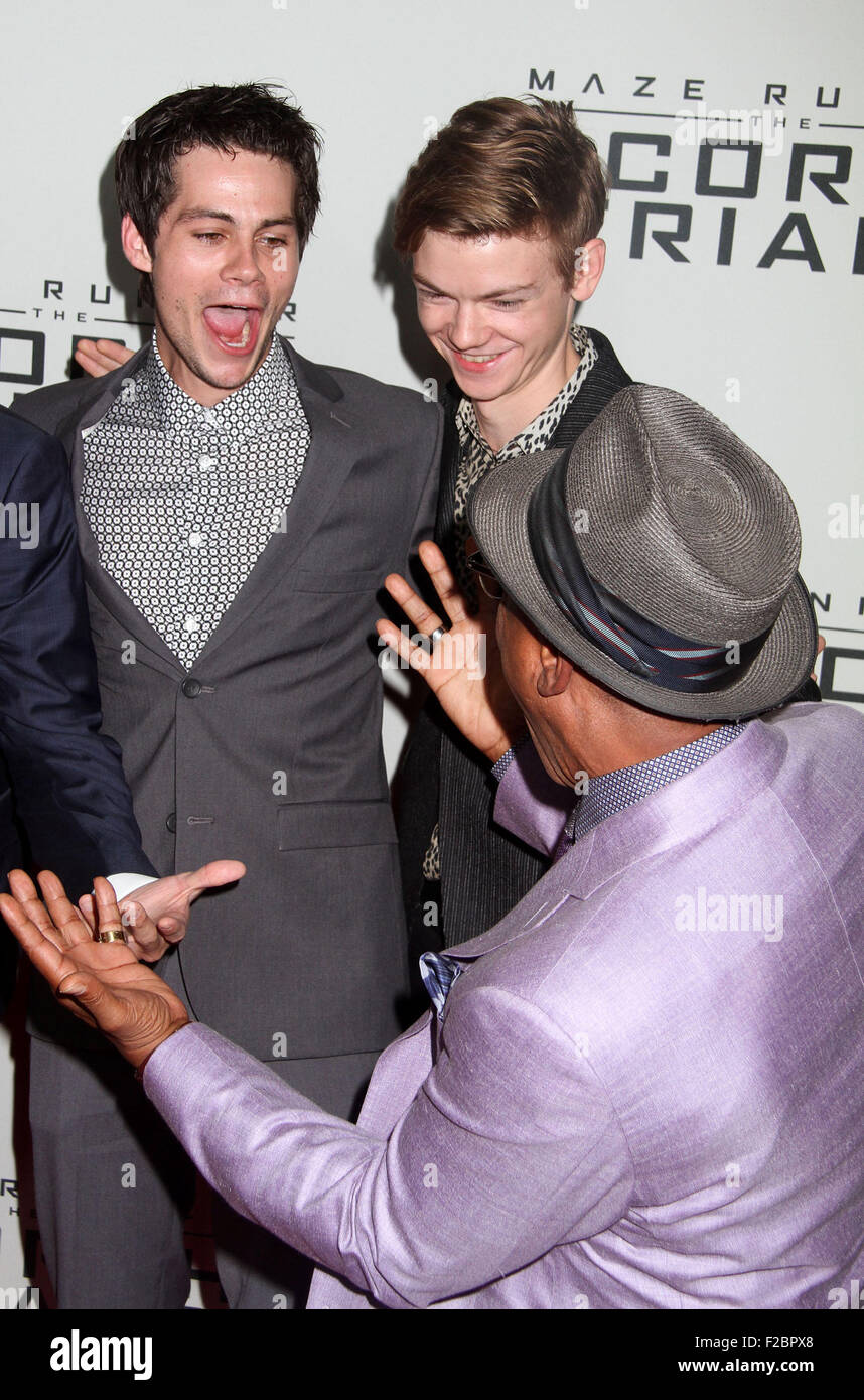 New York, New York, USA. 15th Sep, 2015. Actors DYLAN O'BRIEN, THOMAS ...