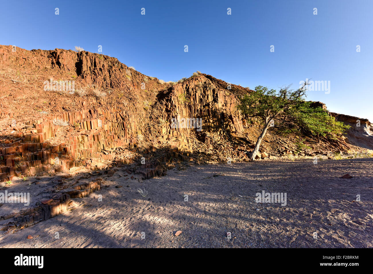 Basalt, volcanic rocks known as the Organ Pipes in Twyfelfontein ...