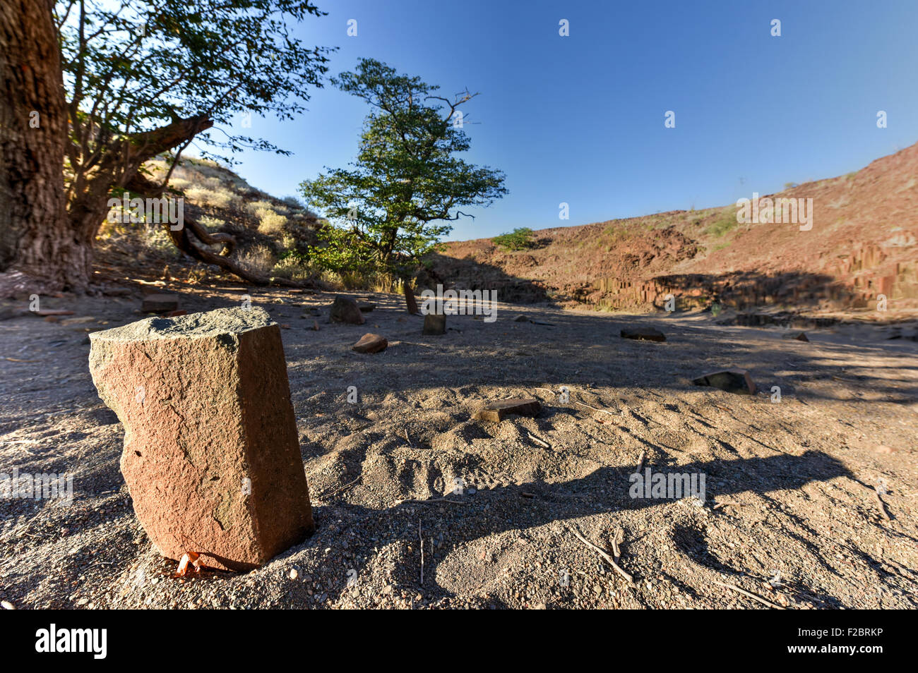 Basalt, volcanic rocks known as the Organ Pipes in Twyfelfontein ...