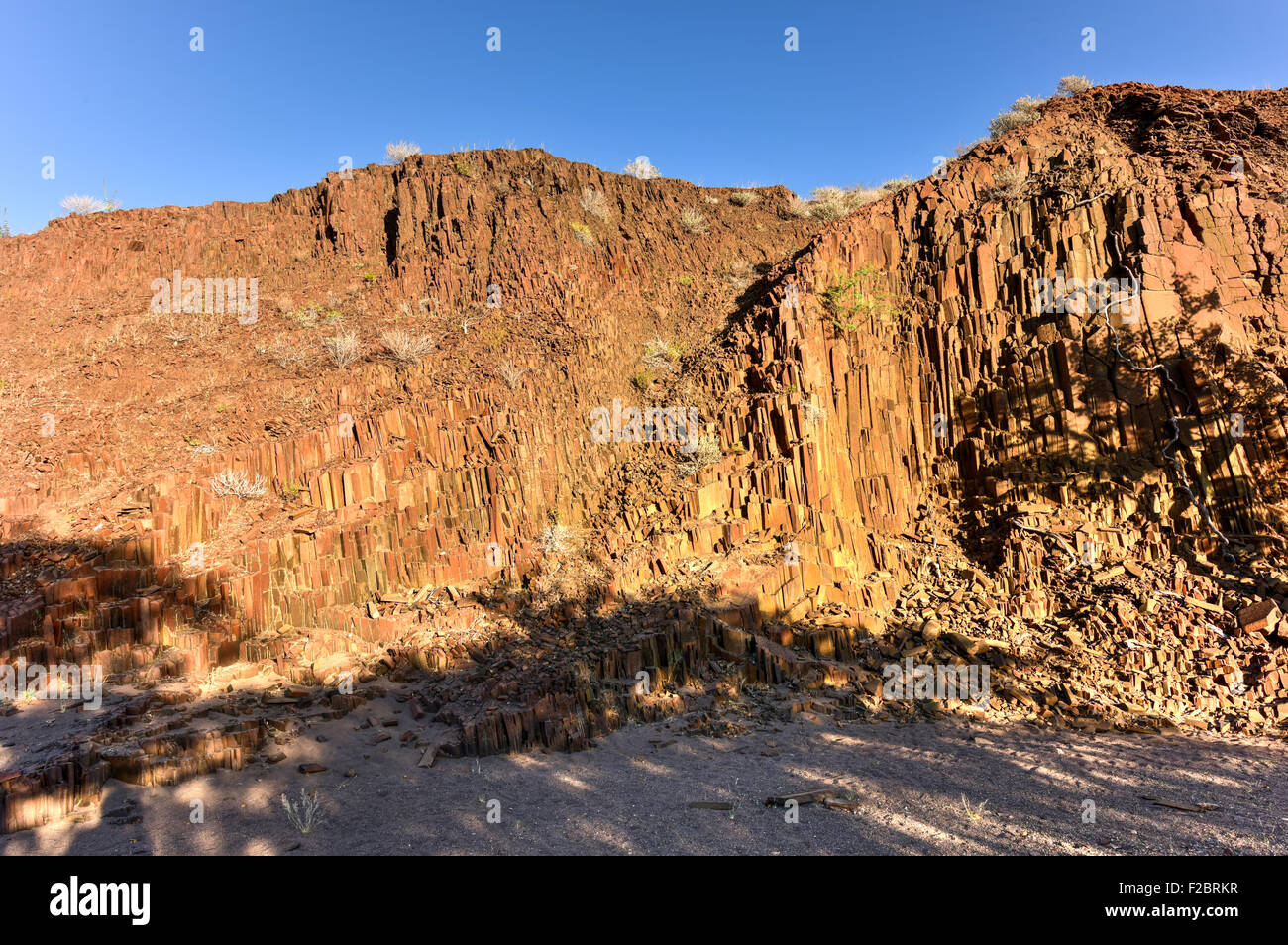 Basalt, volcanic rocks known as the Organ Pipes in Twyfelfontein ...