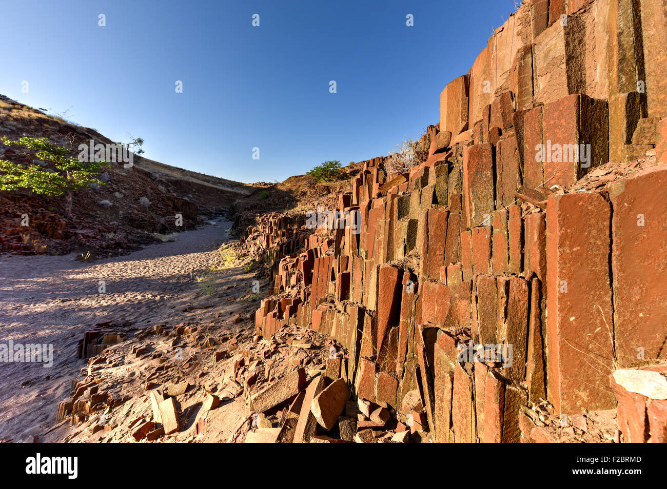 Basalt, volcanic rocks known as the Organ Pipes in Twyfelfontein ...