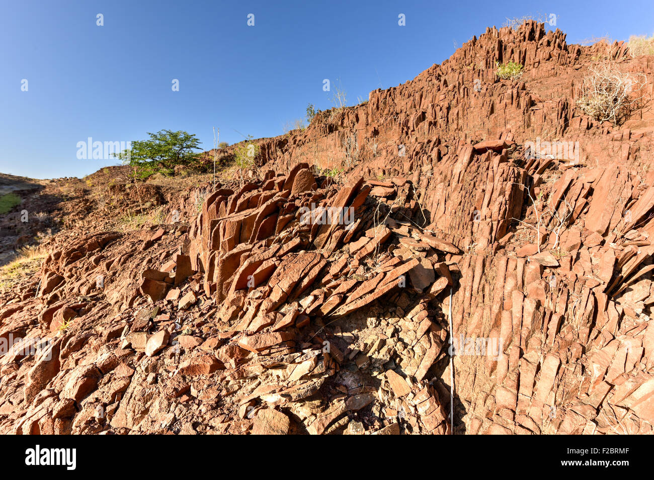 Basalt, volcanic rocks known as the Organ Pipes in Twyfelfontein ...