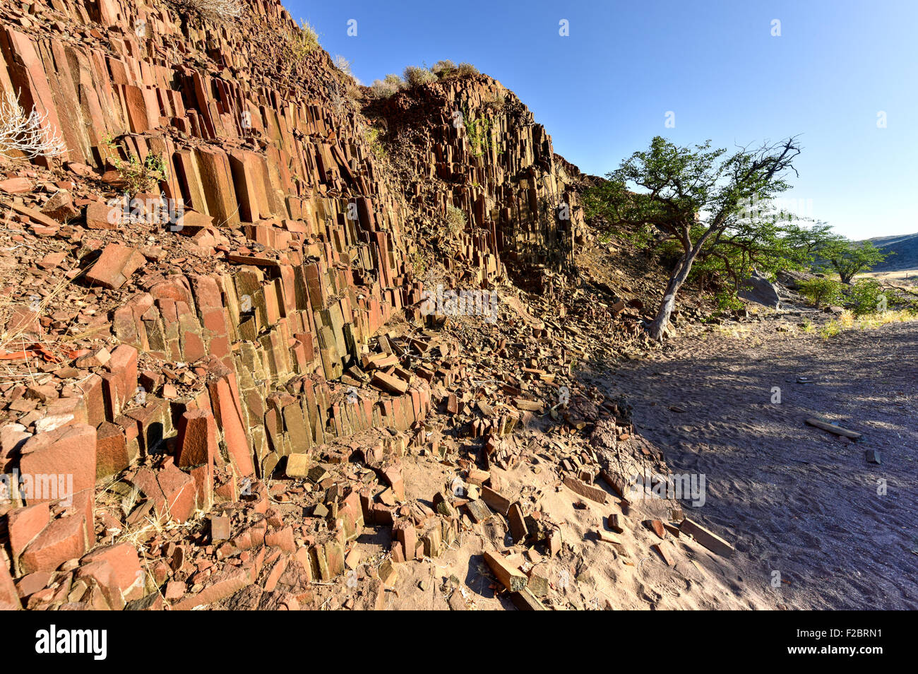 Basalt, volcanic rocks known as the Organ Pipes in Twyfelfontein ...