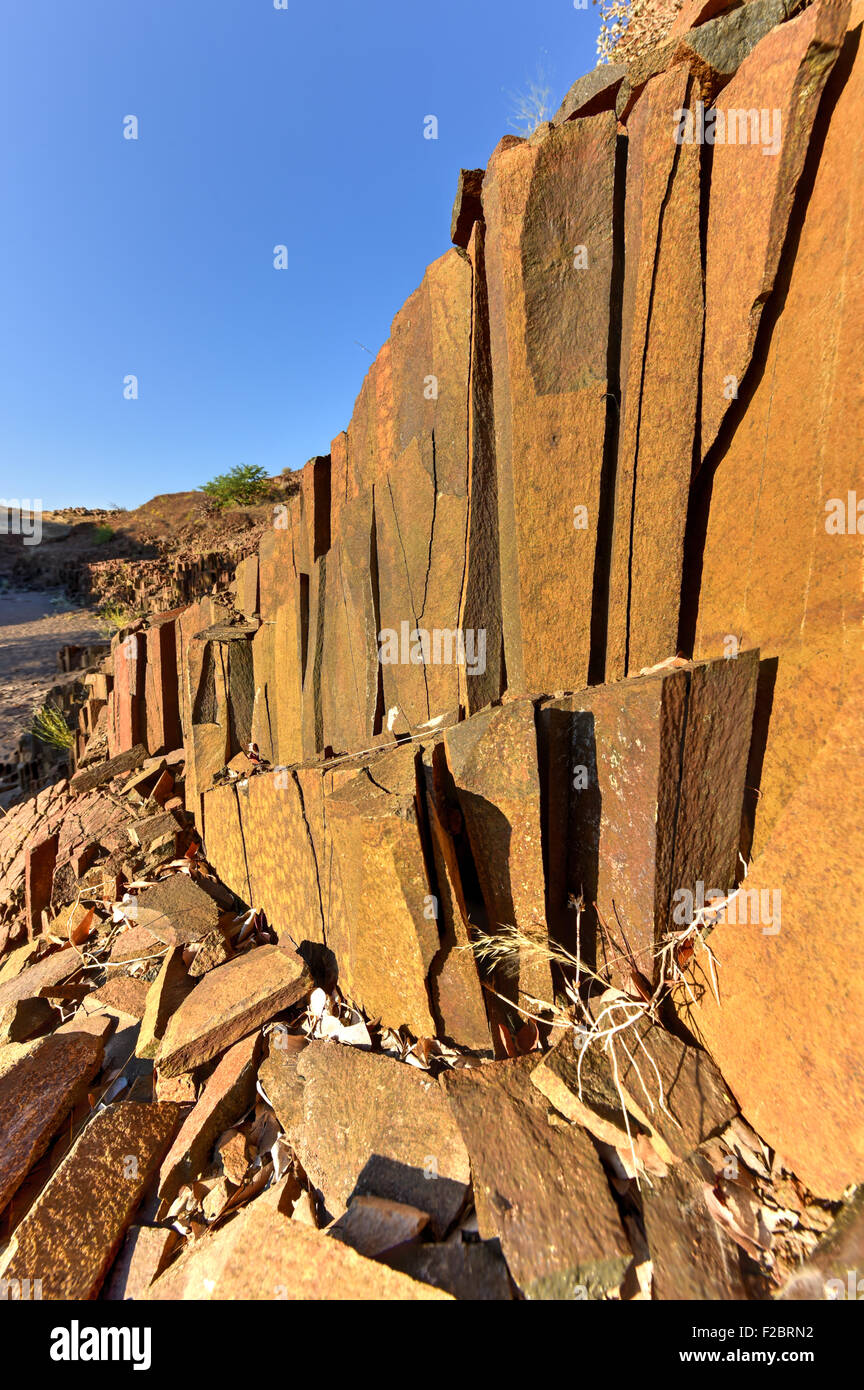 Basalt, volcanic rocks known as the Organ Pipes in Twyfelfontein ...