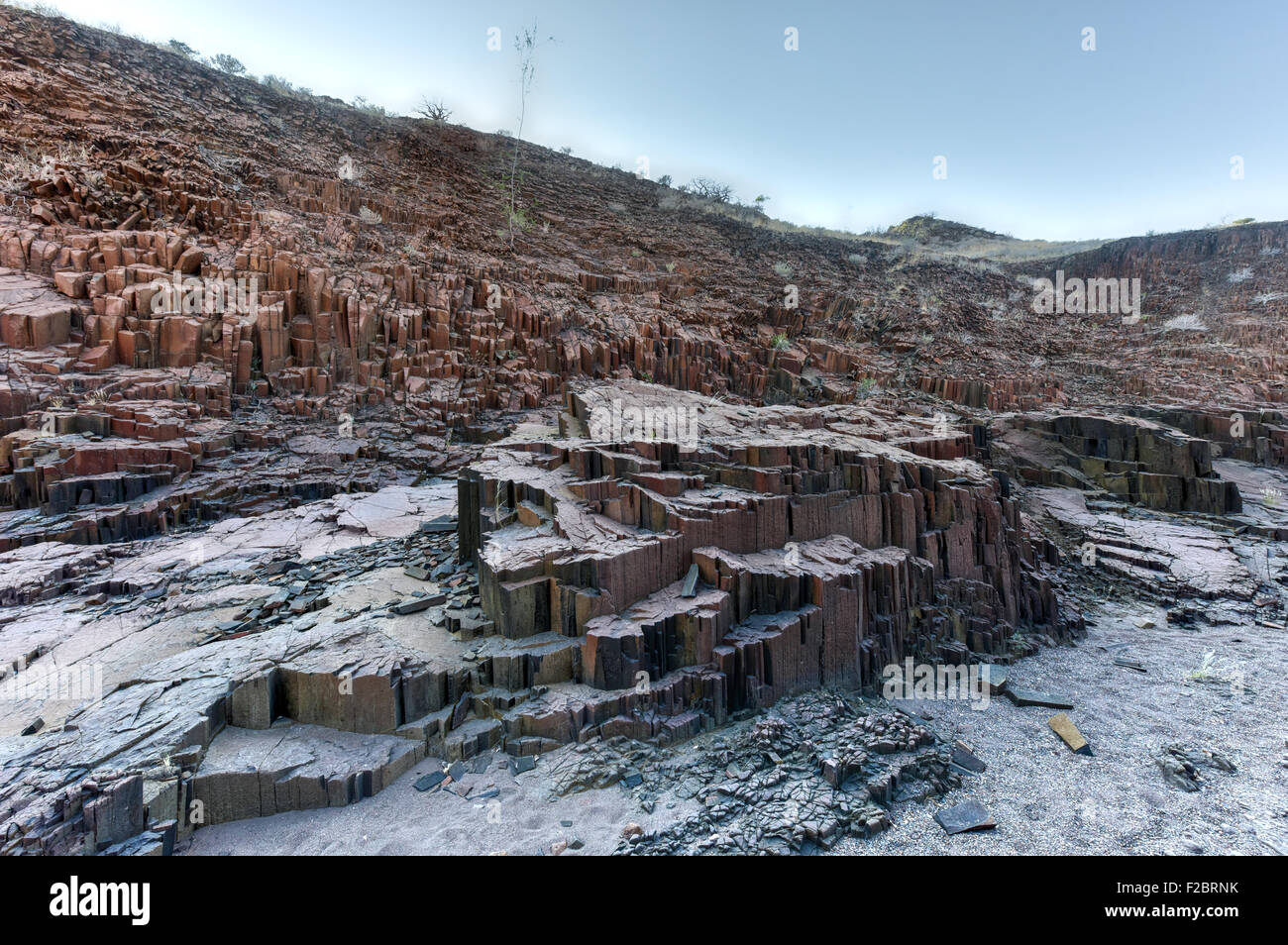Basalt, volcanic rocks known as the Organ Pipes in Twyfelfontein ...