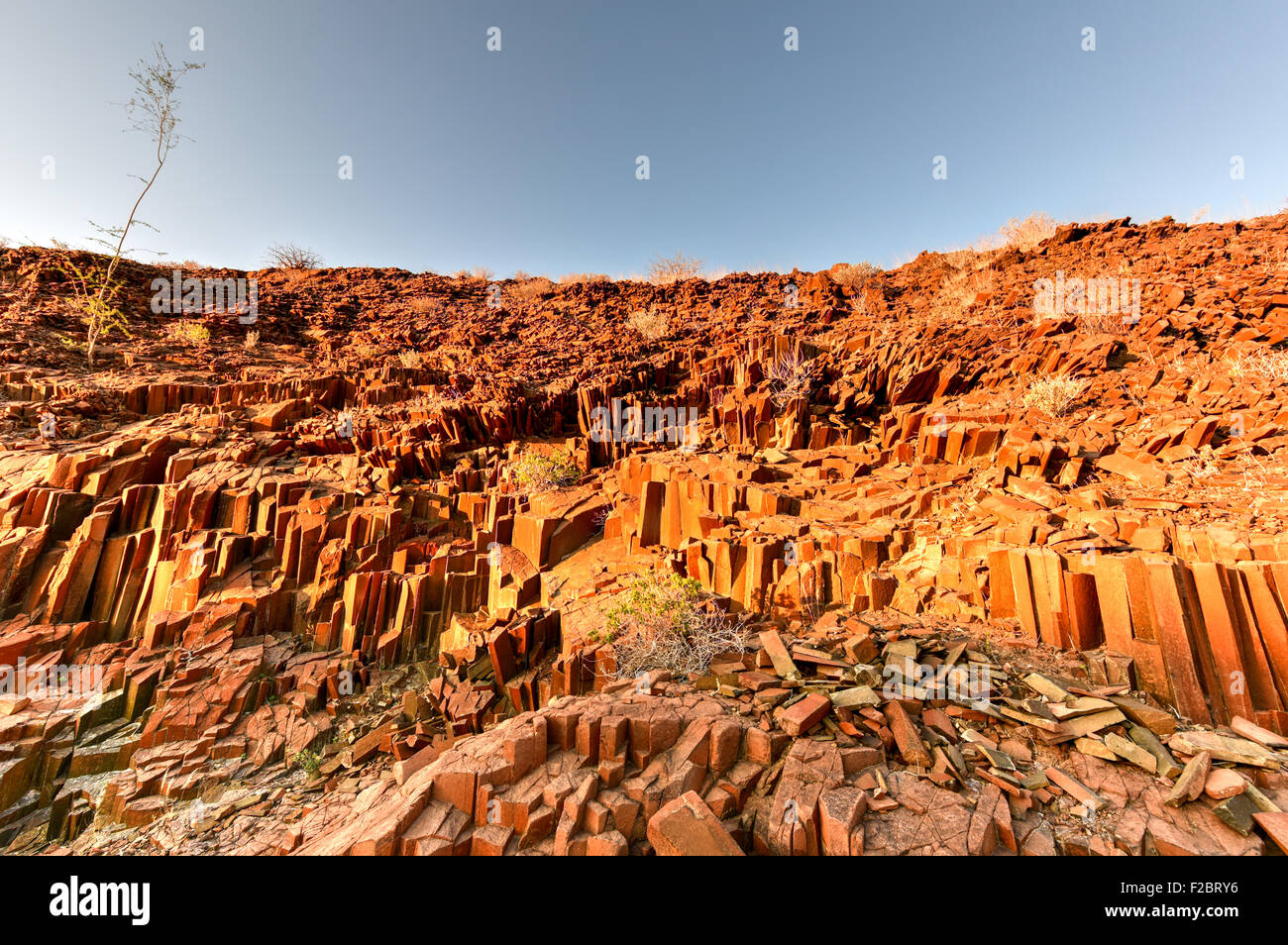 Basalt, volcanic rocks known as the Organ Pipes in Twyfelfontein ...